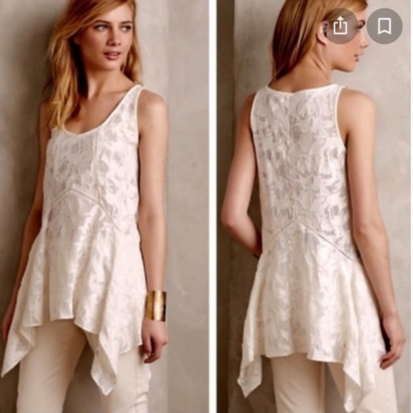 Anthropologie | Tops | Asymmetrical Ivory Lace Top By Vanessa Virginia ...